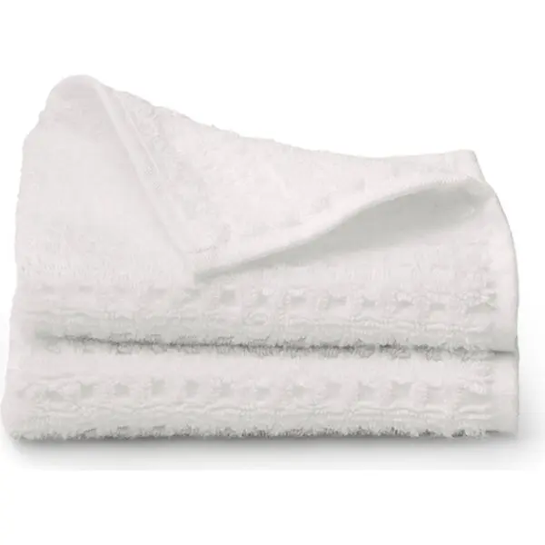 BOLL & BRANCH Set Of 2 Waffle Organic Cotton Washcloths - White