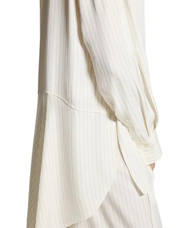 Theory High-low Flounce Shirt - Rice Multi
