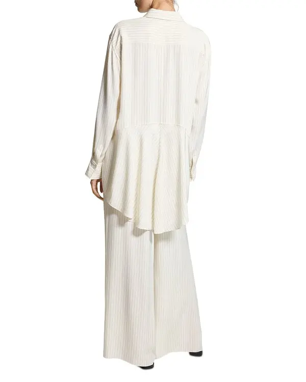 Theory High-low Flounce Shirt - Rice Multi