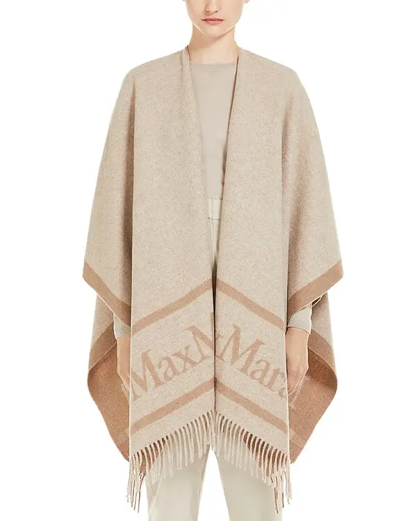 Max Mara Hilde Wool Poncho - Beige