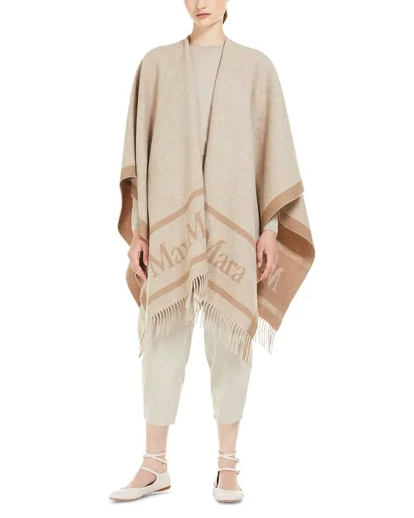 Max Mara Hilde Wool Poncho - Beige