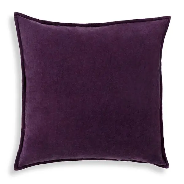 SURYA Cotton Velvet Decorative Pillow - Dark Plum