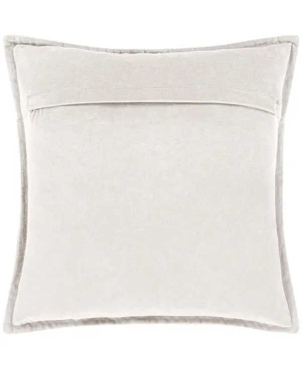 SURYA Cotton Velvet Decorative Pillow - Light Beige