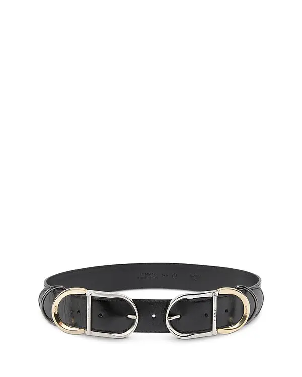 Pinko Double Buckle Leather Belt - Zp