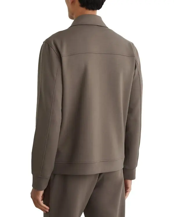 REISS Interlock Zip Through Sweatshirt - Light Brown