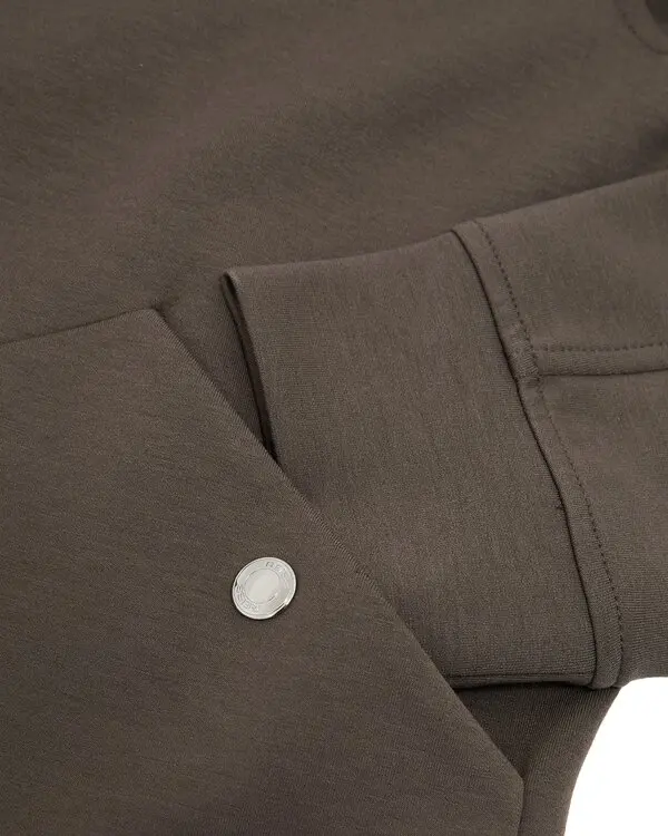 REISS Interlock Zip Through Sweatshirt - Light Brown