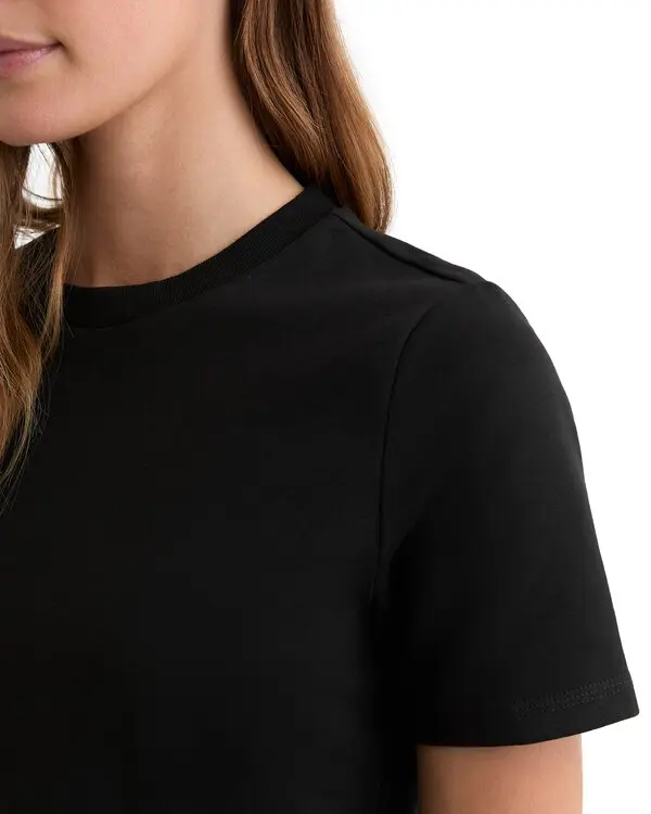 REISS Plain Ribbed Neck T-shirt - Black
