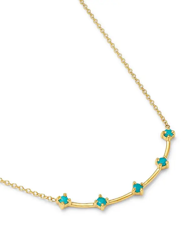 Zoe Chicco 14k Yellow Turquoise Gemstones Dash Bar Necklace - Gold