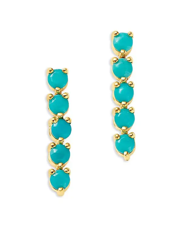 Zoe Chicco 14k Yellow Turquoise Drop Earrings - Gold