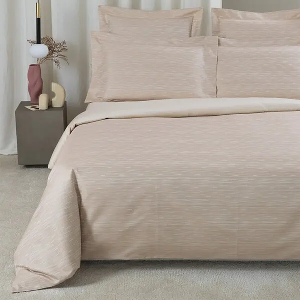 Frette Stardust Jacquard Duvet Cover, Queen - Vanilla/misty Blush