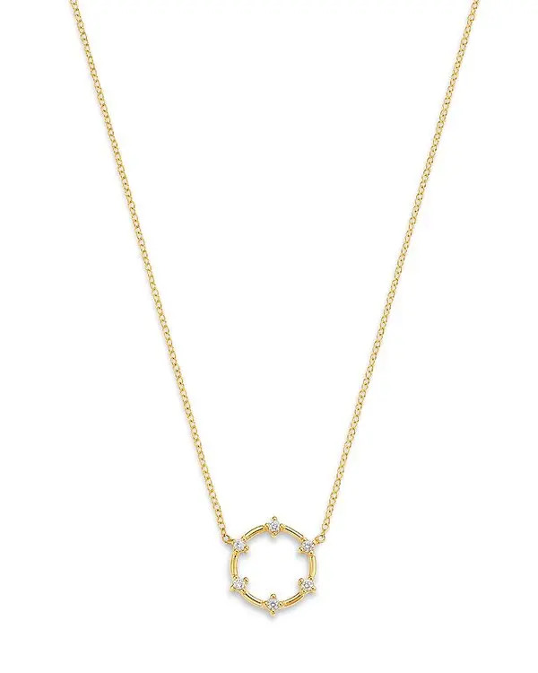 Zoe Chicco 14k Yellow Diamond Circle Pendant Necklace - Gold