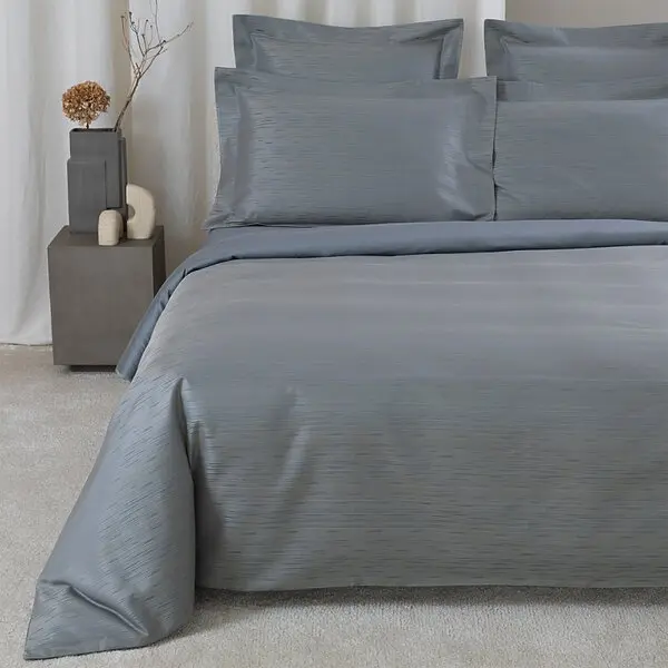 Frette Stardust Jacquard Duvet Cover, King - Dusty Grey/golden Beige