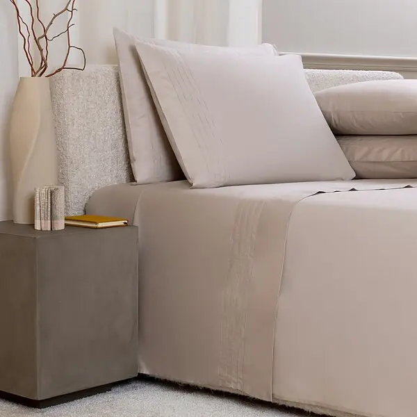 Frette Lush Ajour Sateen Sheet Set, Queen - Greige