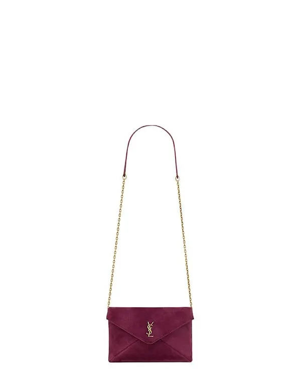 Saint Laurent Cassandre Small Chain Pouch - Deep Fuchsia