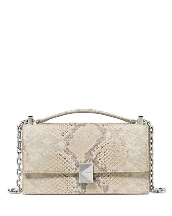 Kate Spade New York Deco Mini Snake Embossed Leather Crossbody - Neutral