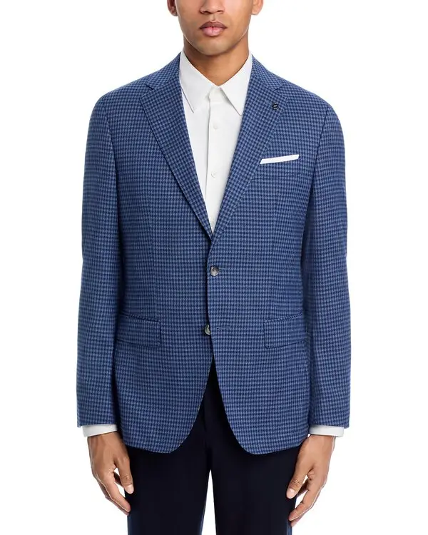 BOSS H-hutson Gingham Slim Fit Suit Jacket - Dark Blue