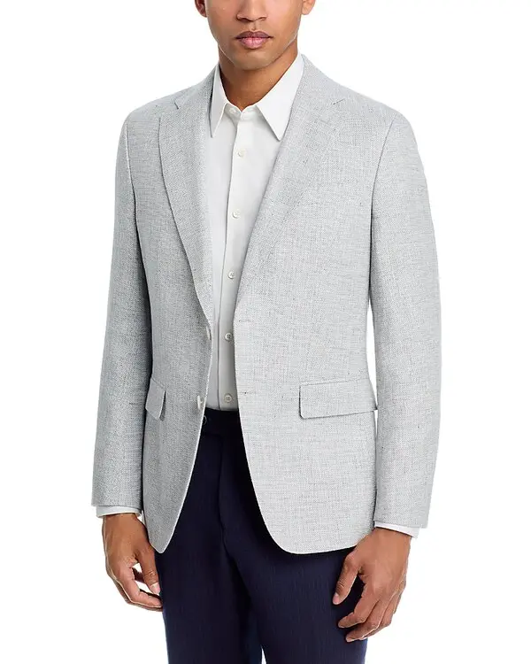 BOSS Textured Regular Fit Hutson Suit Jacket - Open Gray