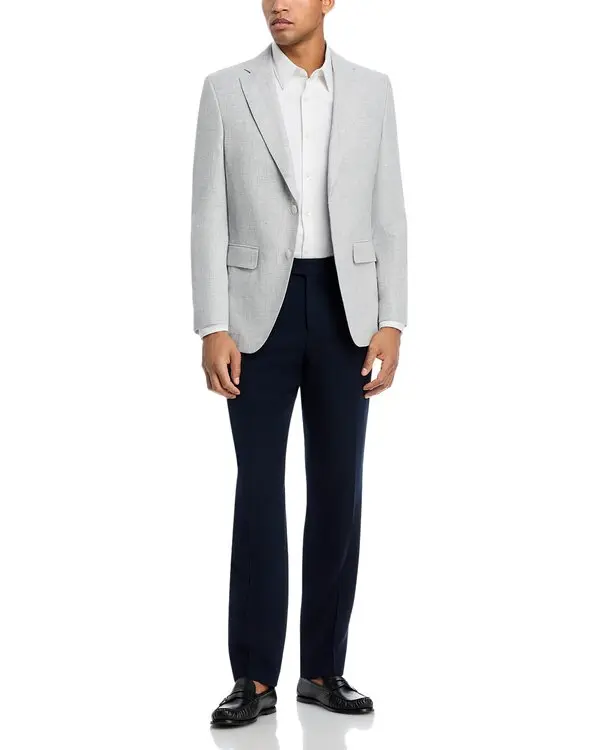 BOSS Textured Regular Fit Hutson Suit Jacket - Open Gray