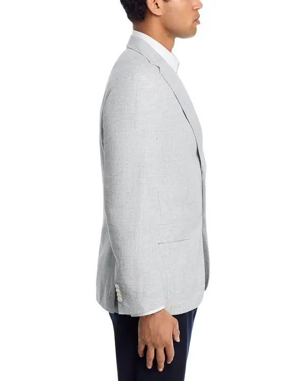 BOSS Textured Regular Fit Hutson Suit Jacket - Open Gray