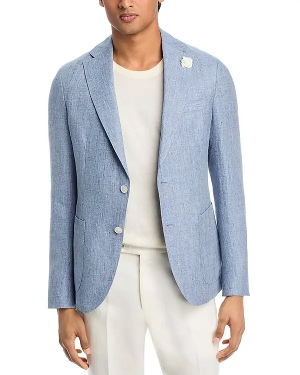 BOSS Textured Slim Fit Sport Coat - Open Blue