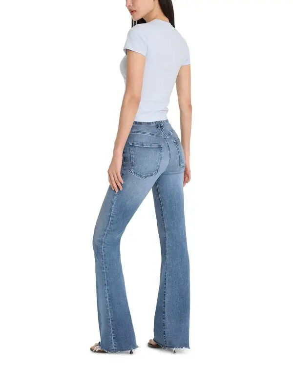 Good American Good Legs Soft Touch Mid Rise Flare Jeans - Indigo