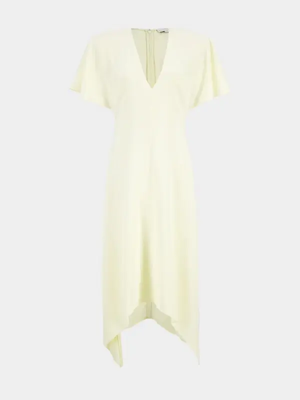 Stella McCartney Satin V-neck Midi Dress - Yellow