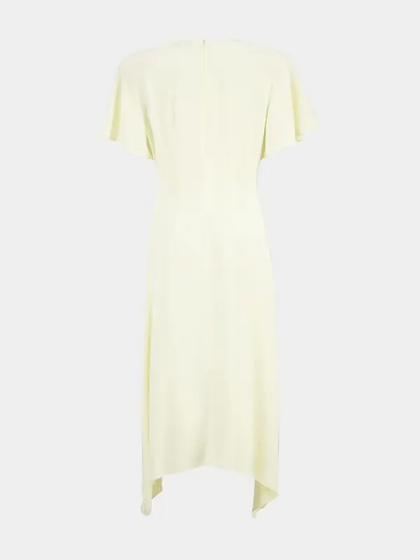 Stella McCartney Satin V-neck Midi Dress - Yellow