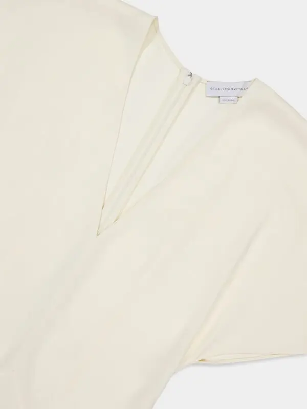 Stella McCartney Satin V-neck Midi Dress - Yellow