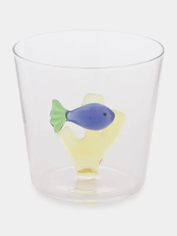 ICHENDORF MILANO Glass Tumbler With Fish And Seaweed Design - Multicolour
