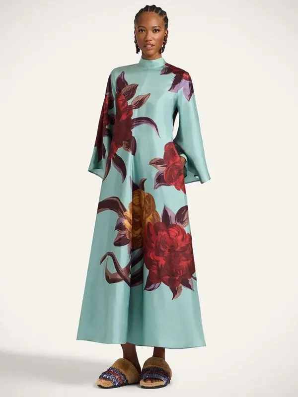 La DoubleJ Peony Placée Magnifico Maxi Dress - Blue