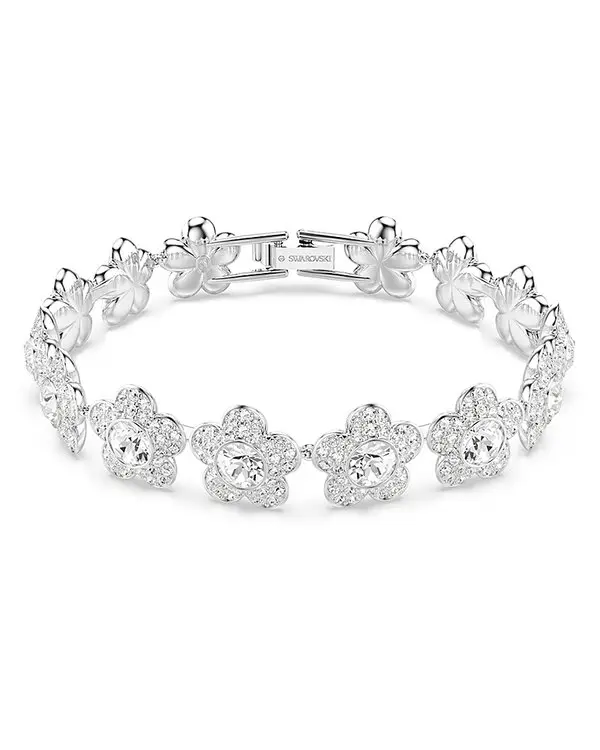 SWAROVSKI Ariana Grande X Crystal Flower Flex Bracelet - White