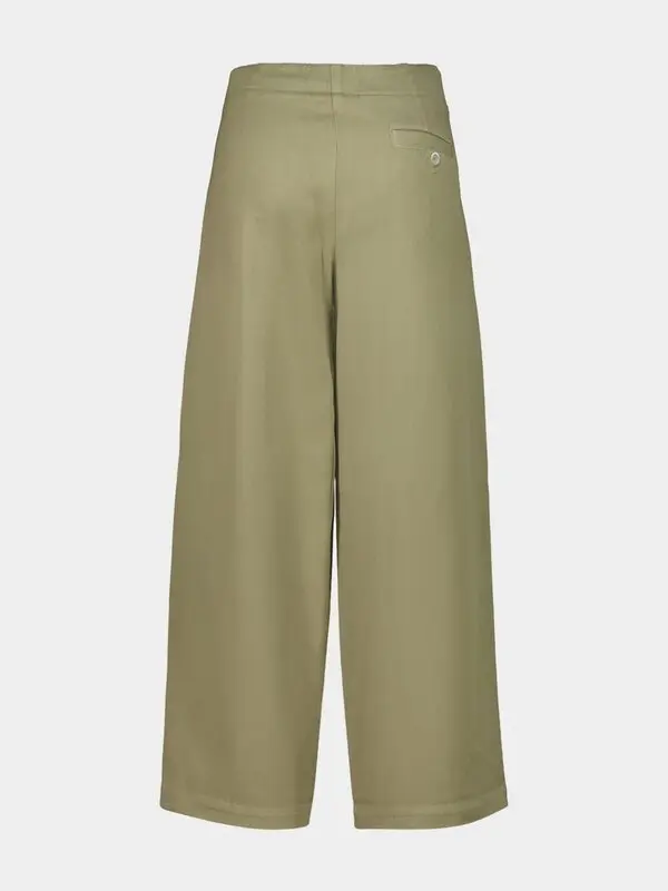 120% Lino Cotton Blend Cropped Trousers