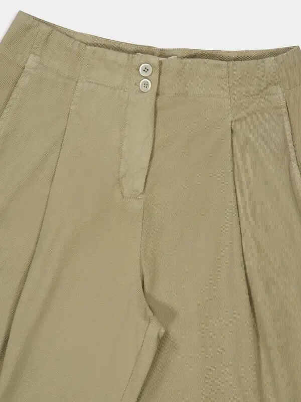 120% Lino Cotton Blend Cropped Trousers