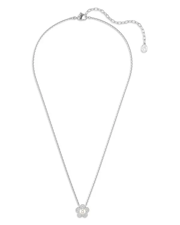 SWAROVSKI Ariana Grande X Crystal & Imitation Pearl Flower Pendant Necklace - White