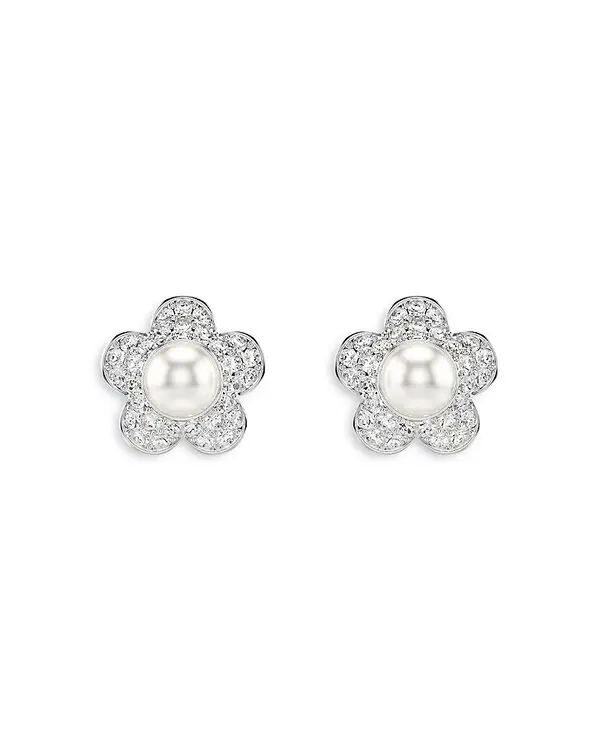 SWAROVSKI Ariana Grande X Flower Stud Earrings - White
