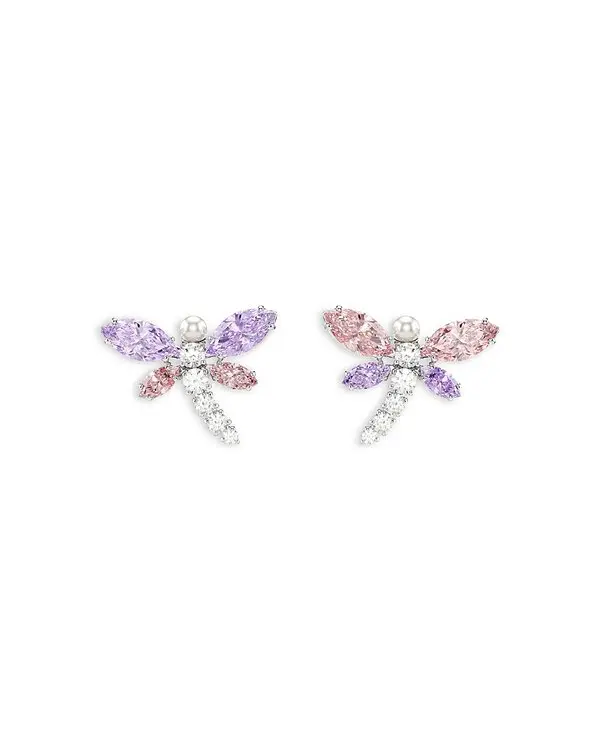 SWAROVSKI Ariana Grande X Crystal Dragonfly Stud Earrings - Pink