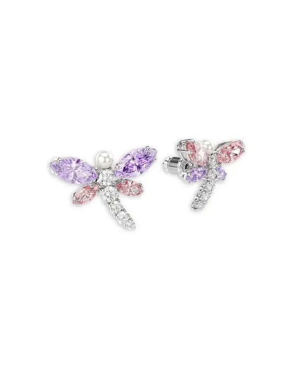 SWAROVSKI Ariana Grande X Crystal Dragonfly Stud Earrings - Pink