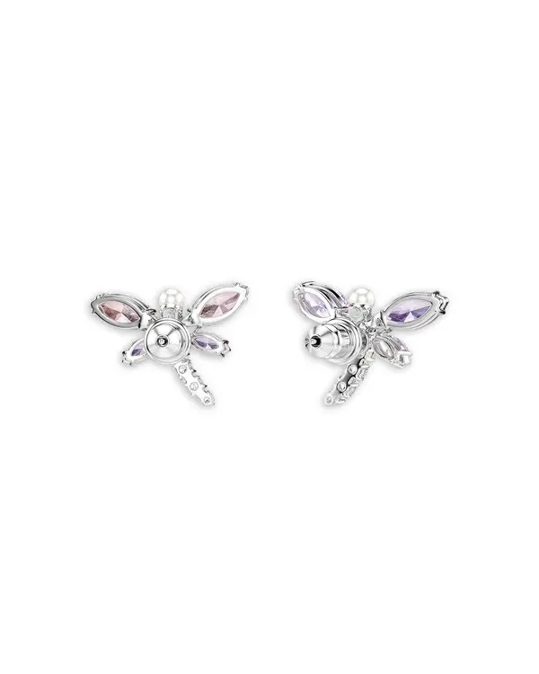 SWAROVSKI Ariana Grande X Crystal Dragonfly Stud Earrings - Pink