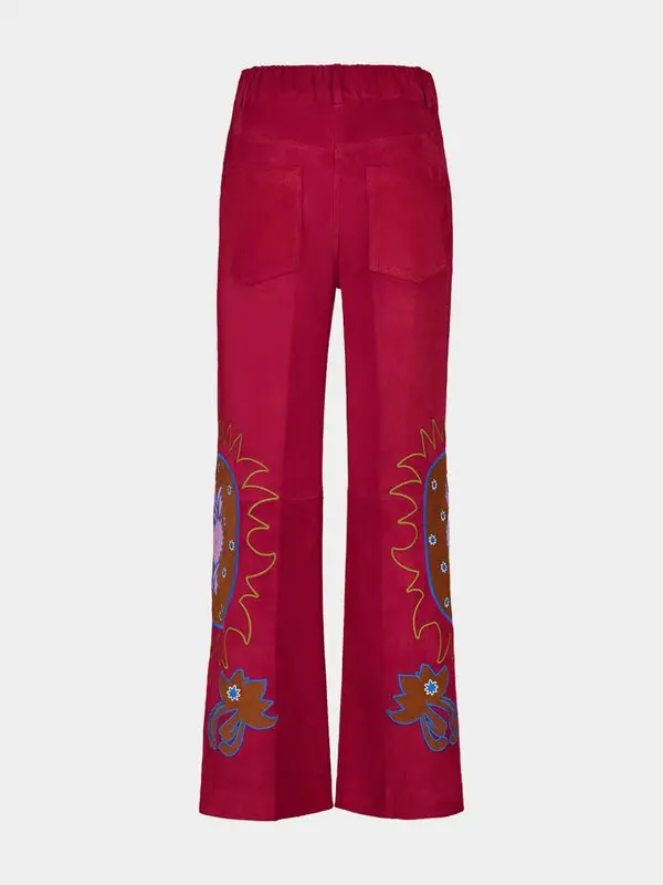 PAULA Alice Wide-leg Suede Pants