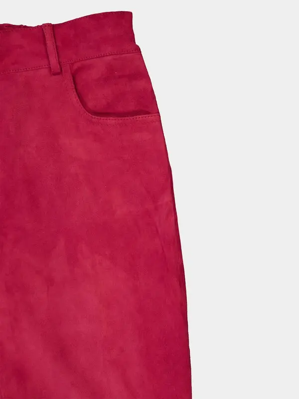 PAULA Alice Wide-leg Suede Pants