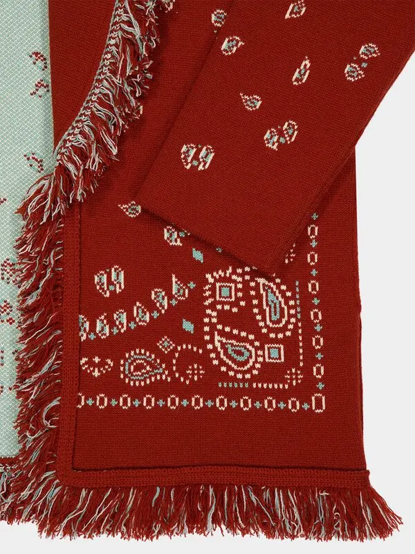 Alanui Bandana Jacquard Cashmere Cardigan - Red