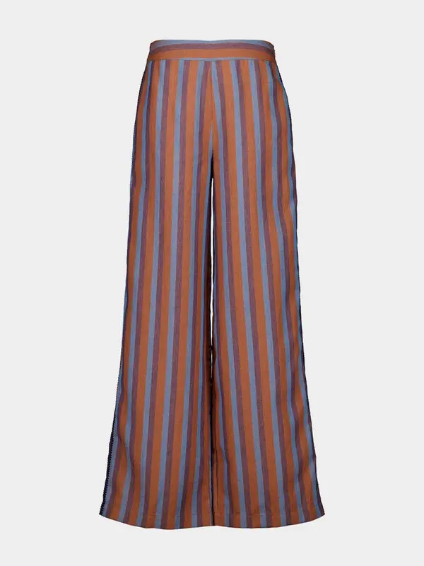 PAULA Dora Striped Linen Pants - Multicolour