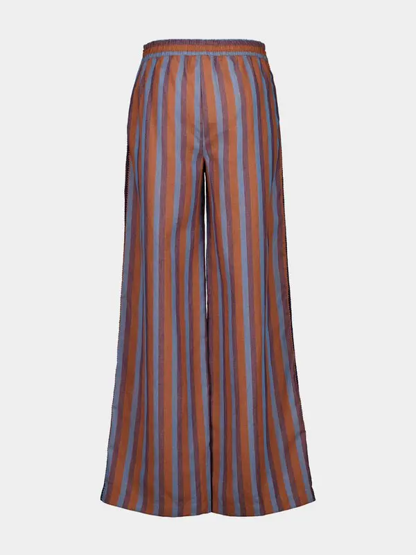 PAULA Dora Striped Linen Pants - Multicolour