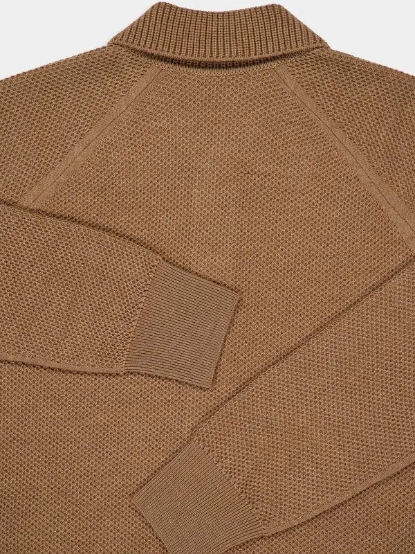 PIACENZA CASHMERE 1733 Camel Virgin Wool Button-up Overshirt - Brown
