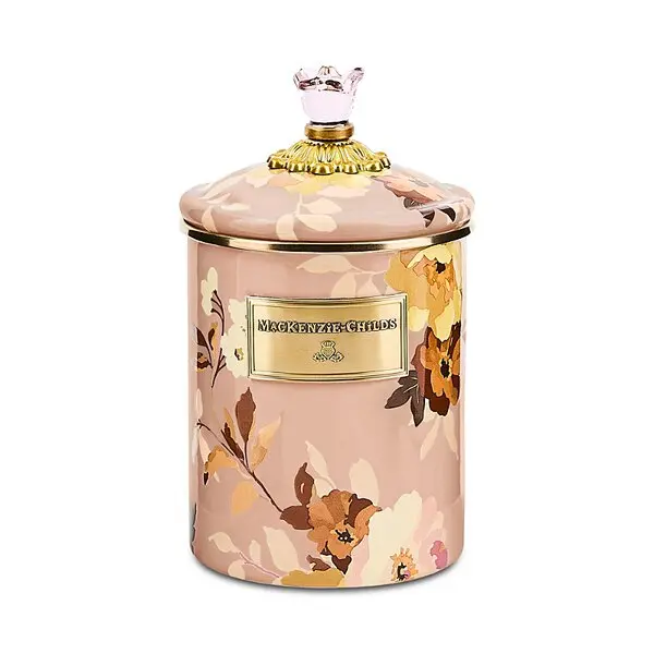 MACKENZIE-CHILDS Medium Canister - Wild Rose Mauve