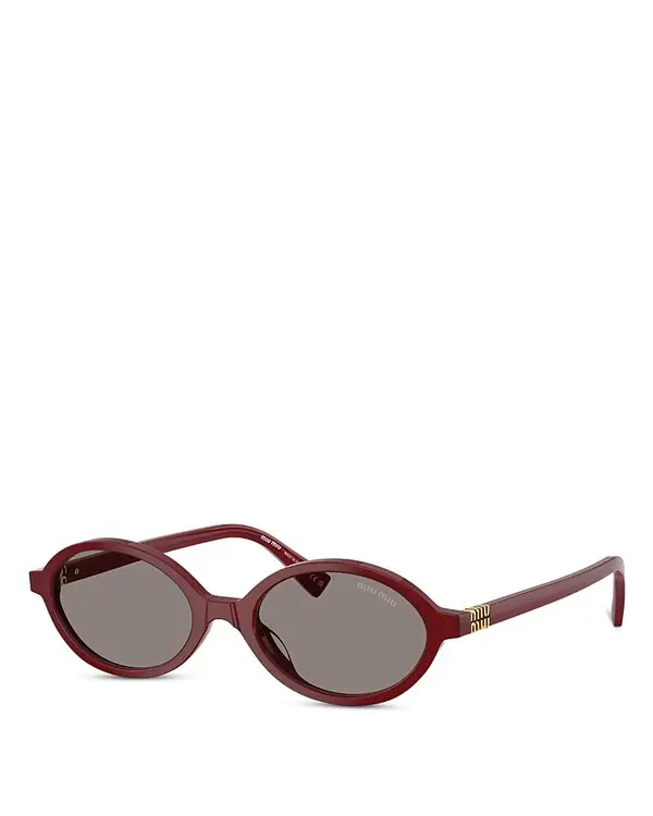 Miu Miu Oval Sunglasses, 50mm - Dark Grey