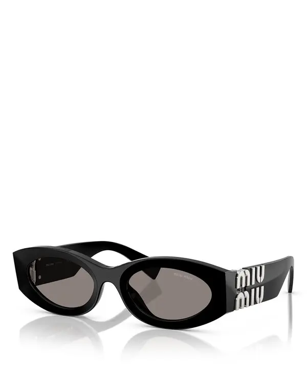 Miu Miu Oval Sunglasses, 54mm - Black