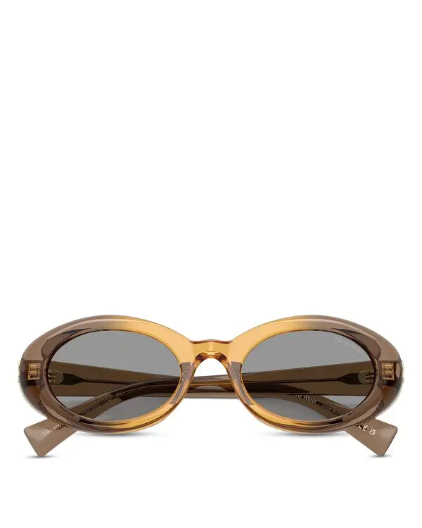 Miu Miu Oval Sunglasses, 52mm - Black
