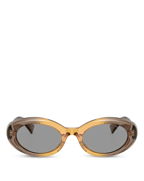 Miu Miu Oval Sunglasses, 52mm - Black