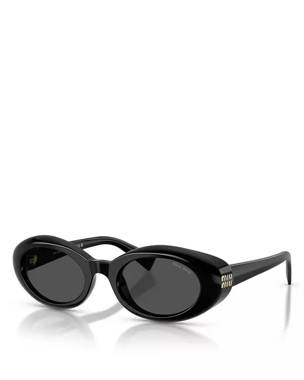 Miu Miu Oval Sunglasses, 52mm - Black
